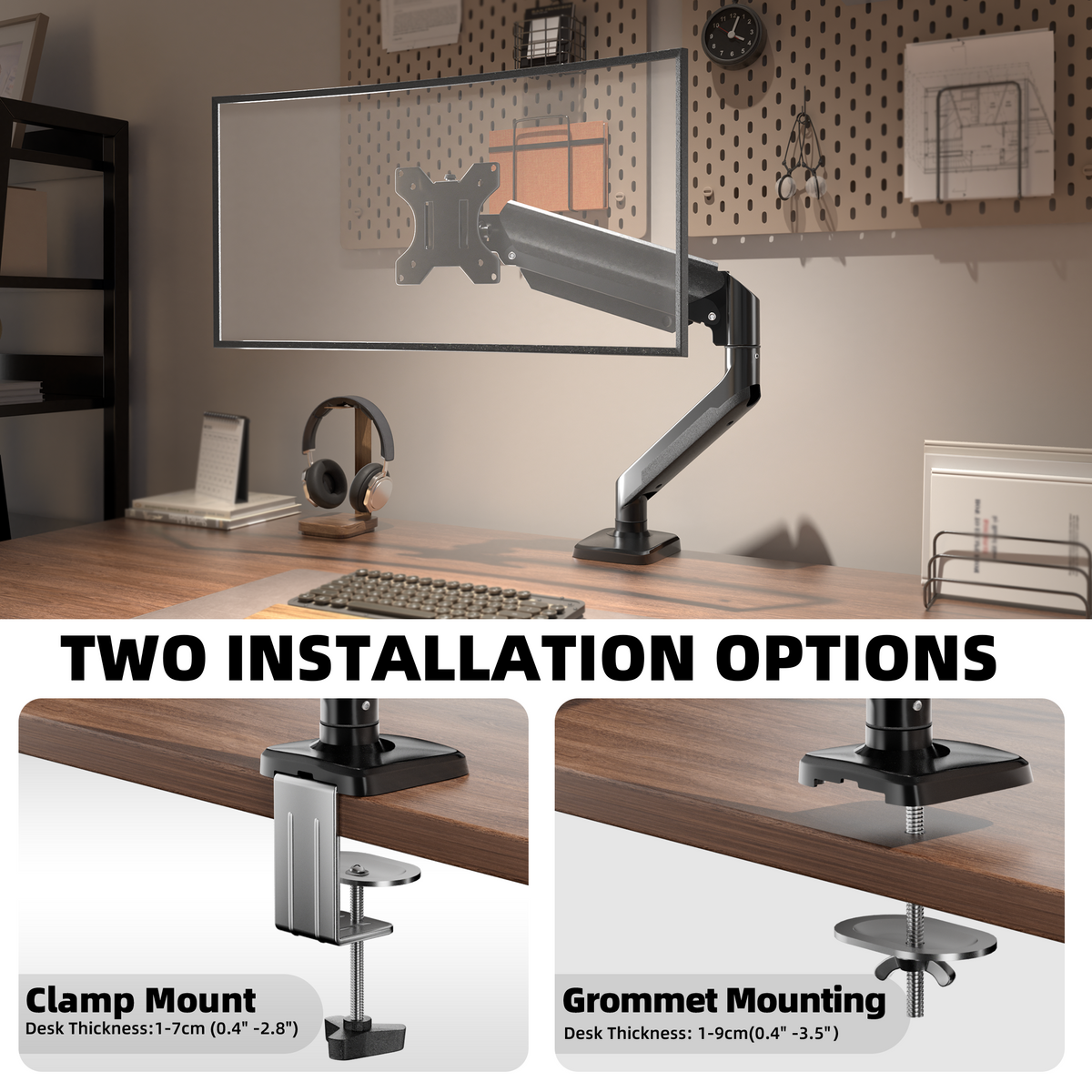 Wearson Curved Monitor Arm Full-Motion - Swivel Tilt Rotation Height A ...